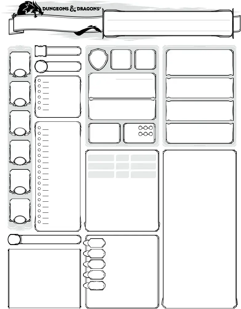 Dnd Character Sheet Form — Blank PDF Template