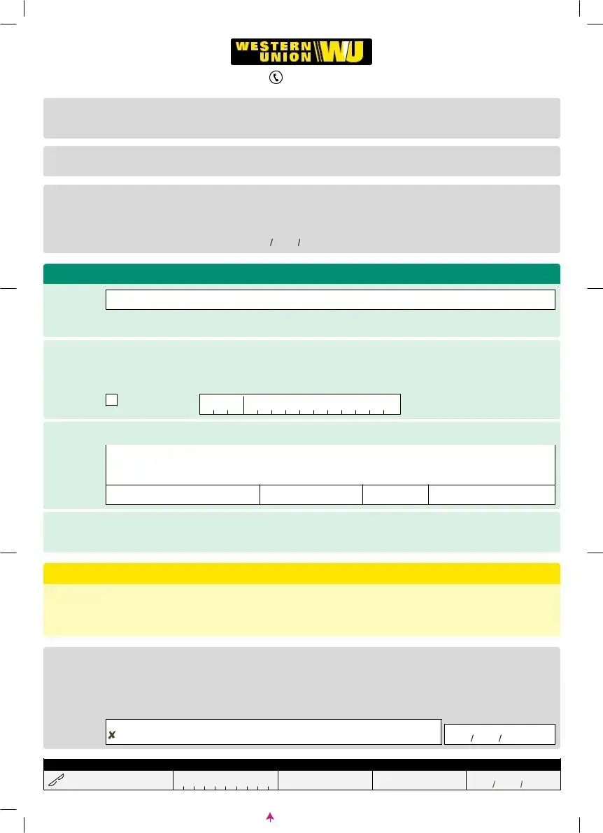 Western Union Form — Blank PDF Template